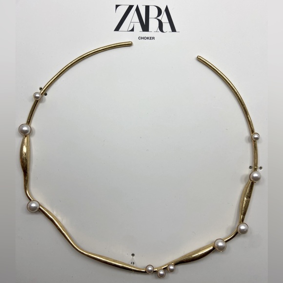 Zara Jewelry Zara Gold Tone And Faux Pearl Choker Poshmark